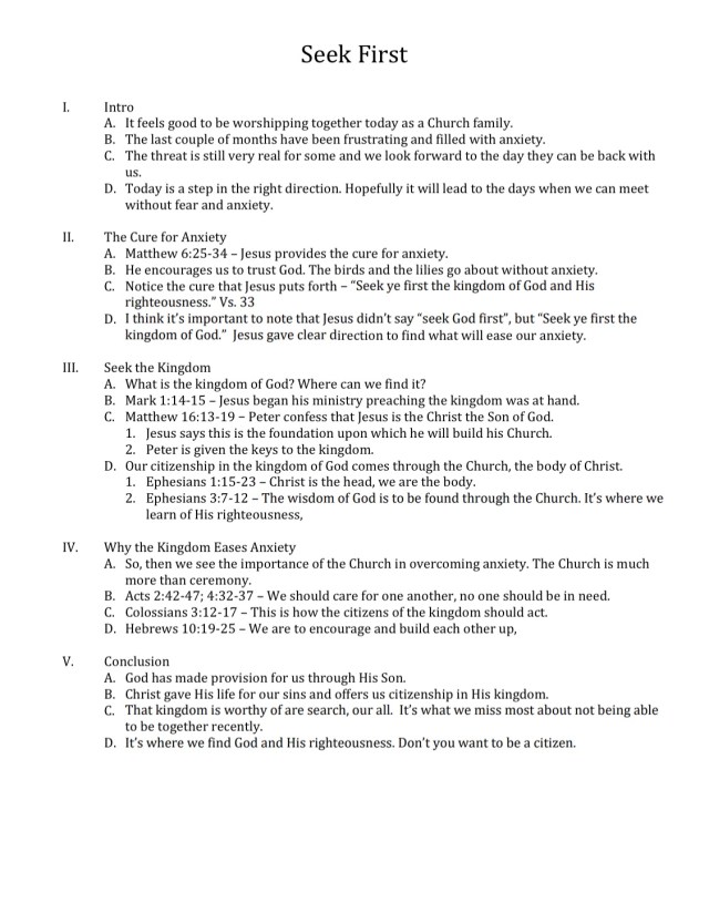 Seek First – Bible Lessons and Sermons