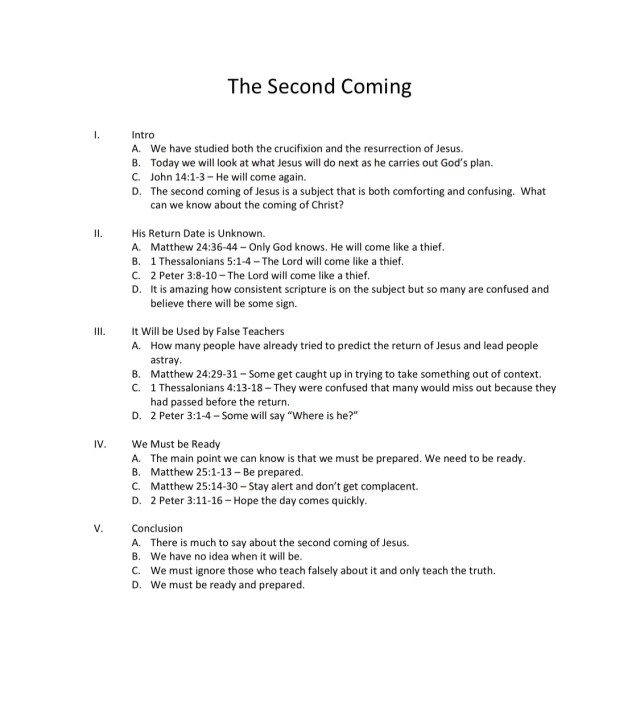 The Second Coming – Bible Lessons and Sermons