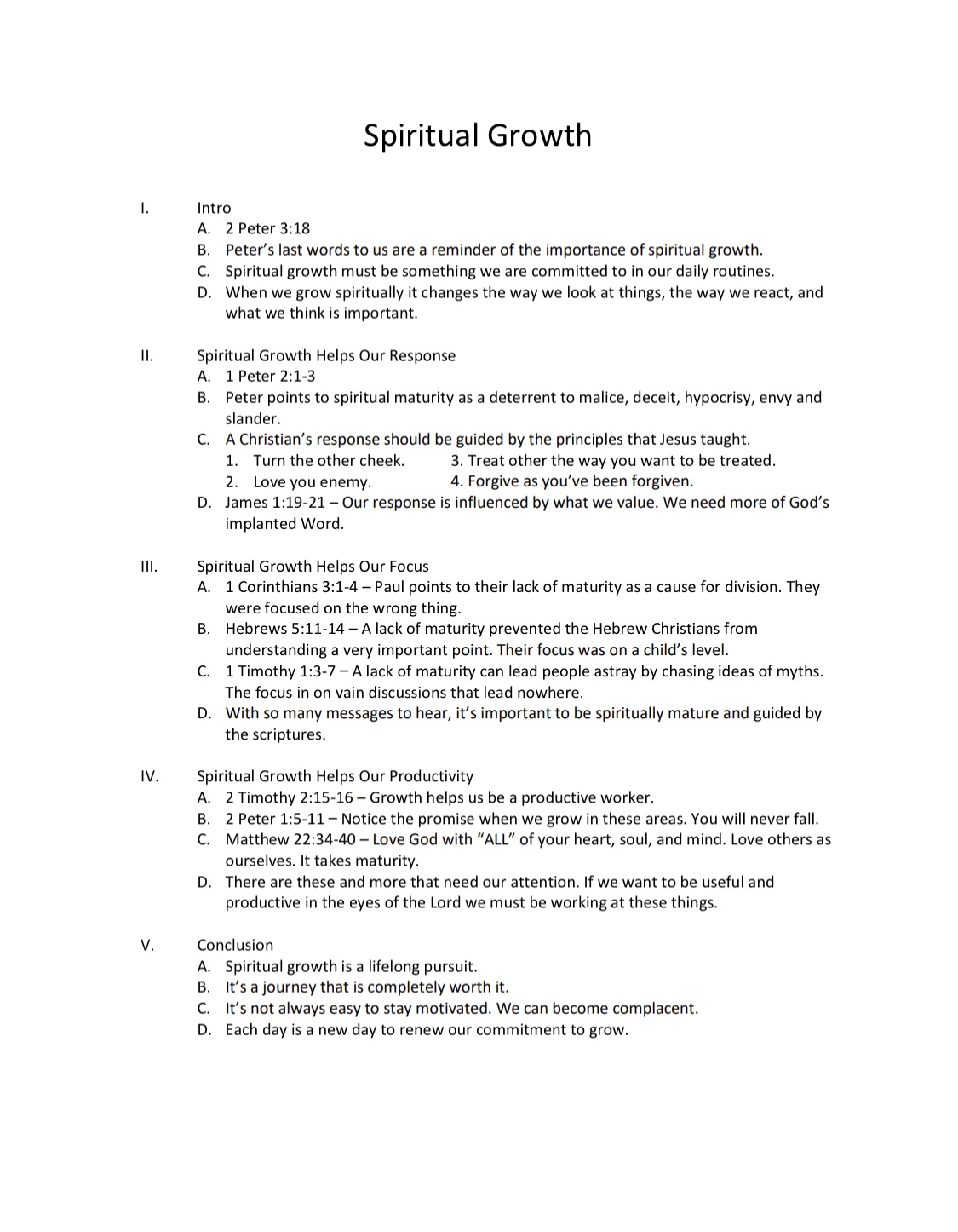 Spiritual Growth – Bible Lessons and Sermons
