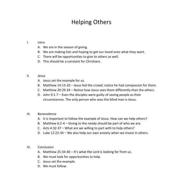 Helping Others – Bible Lessons and Sermons