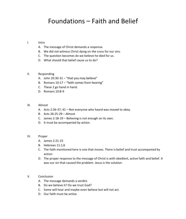 Foundations – Faith and Belief – Bible Lessons and Sermons
