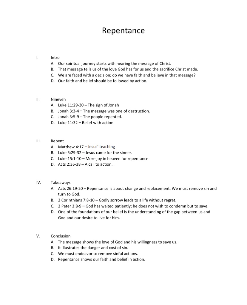 Foundations – Repentance – Bible Lessons and Sermons