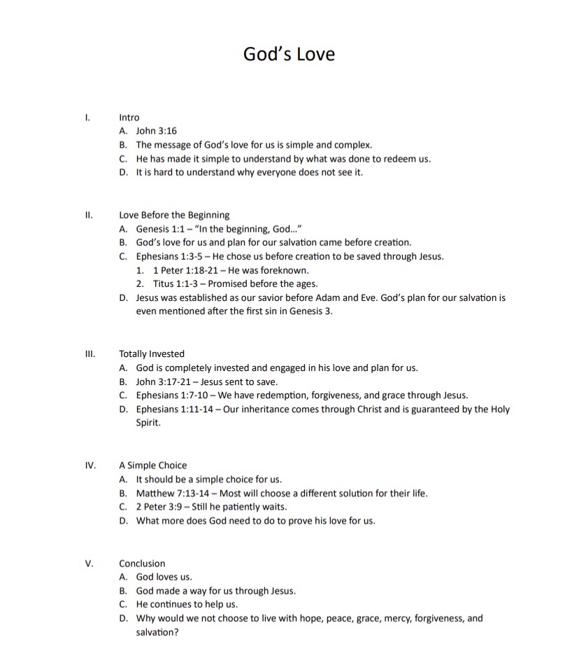 God’s Love – Bible Lessons and Sermons