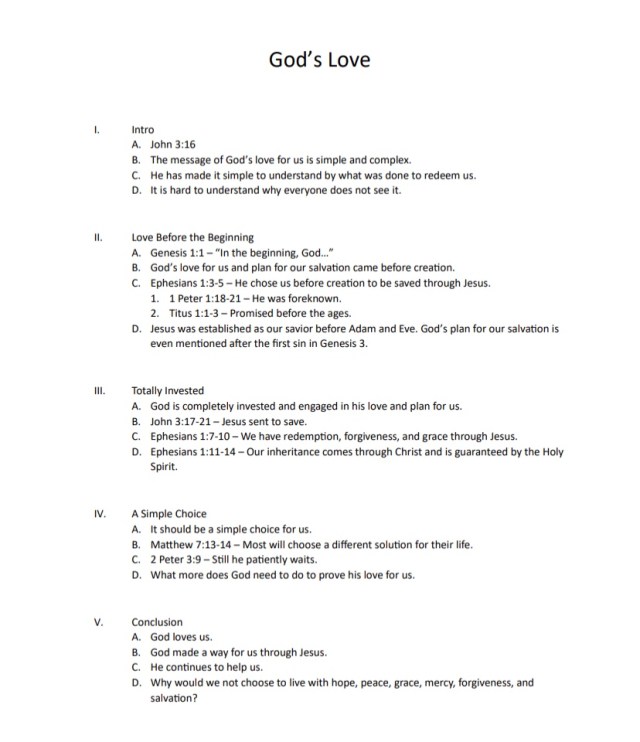 God’s Love – Bible Lessons and Sermons