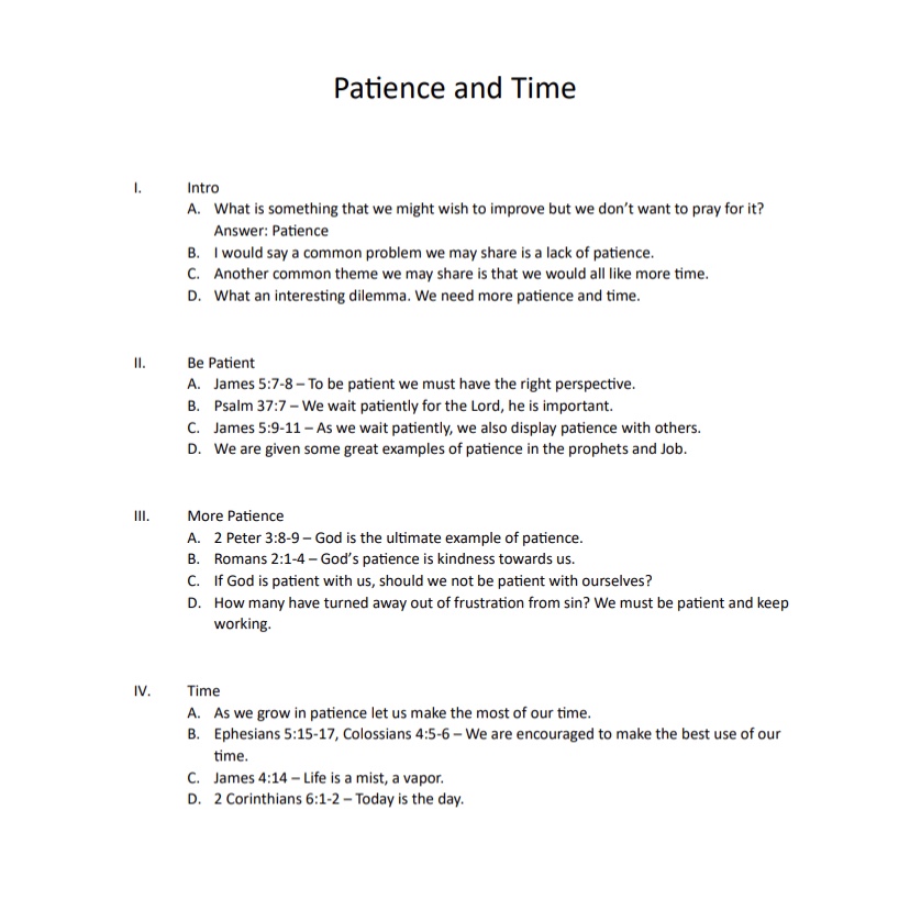 Patience and Time – Bible Lessons and Sermons