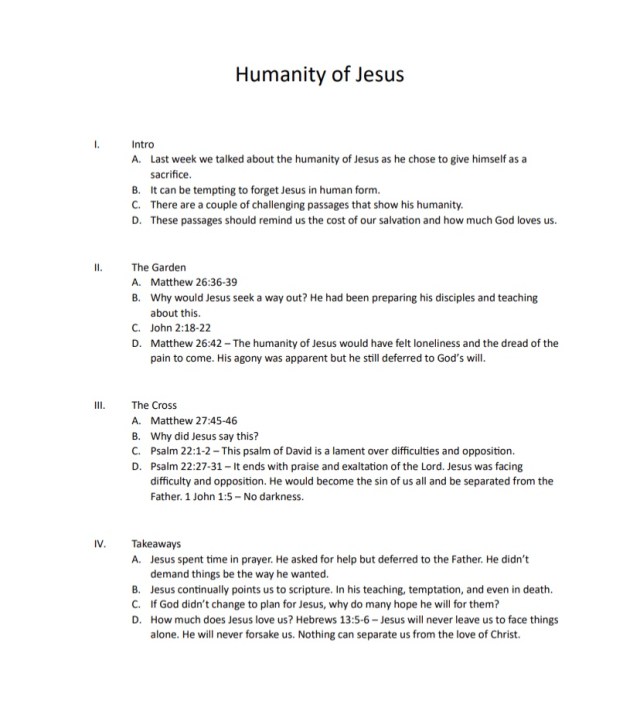 Humanity of Jesus – Bible Lessons and Sermons