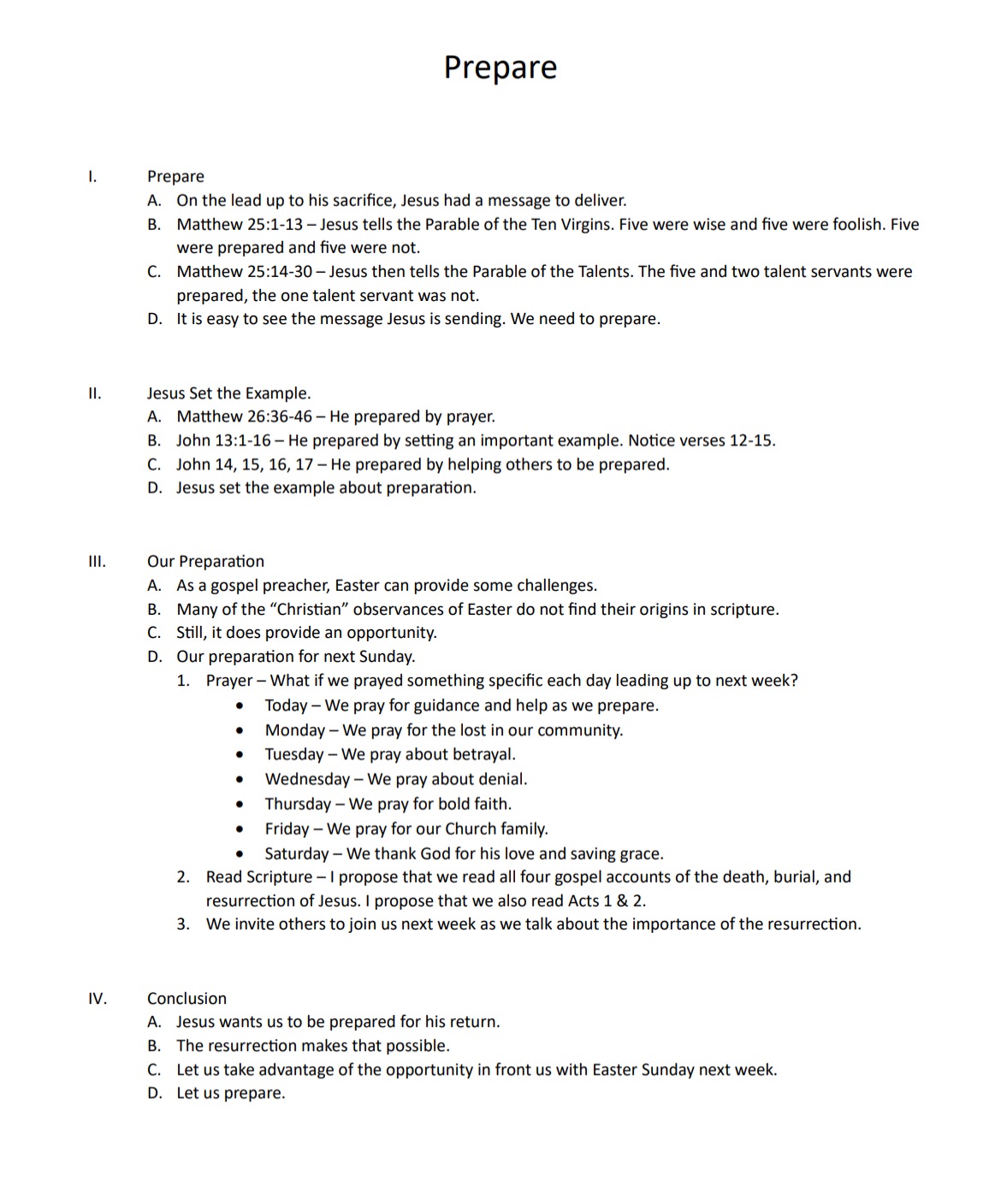 Prepare – Bible Lessons and Sermons