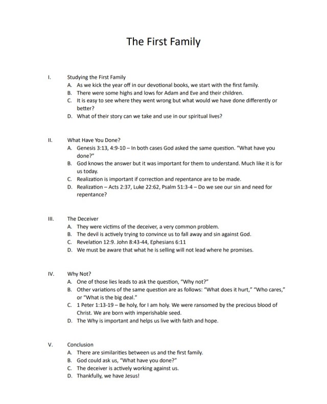The First Family – Bible Lessons and Sermons